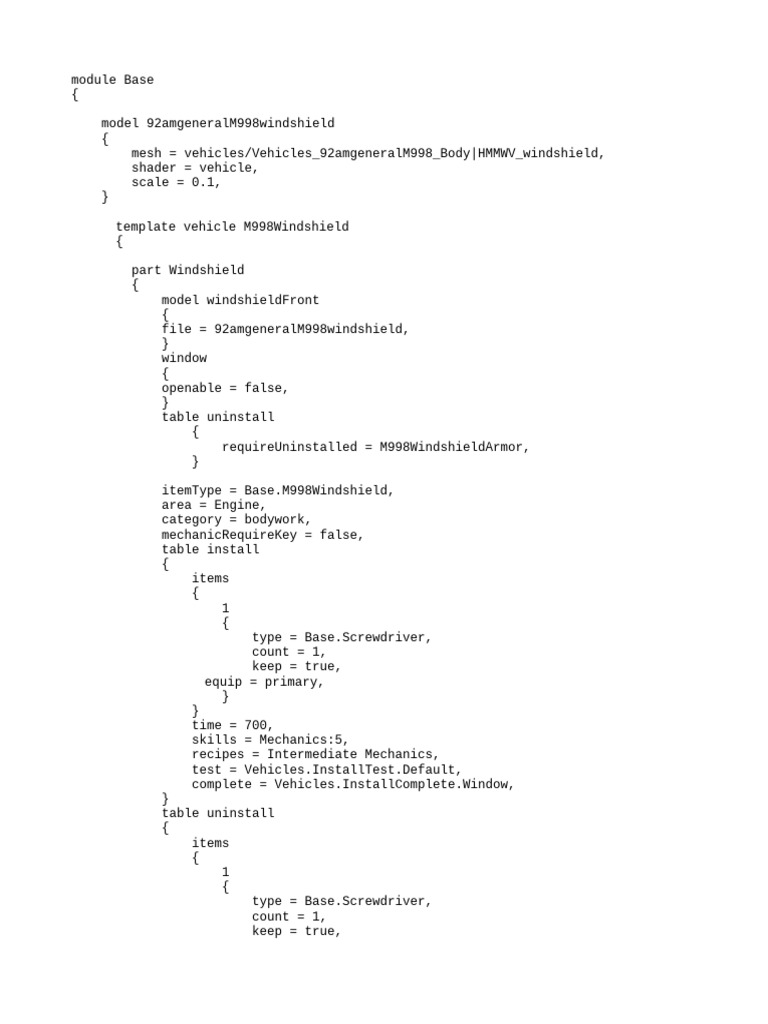 Template M998 Windshield | PDF