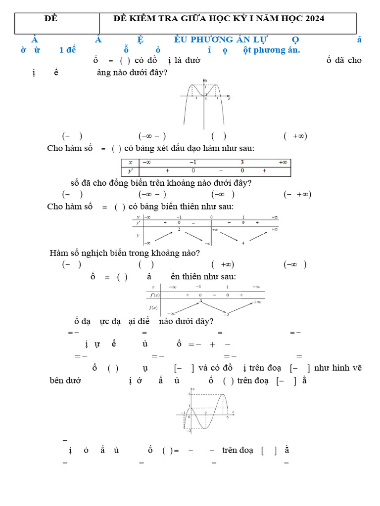 De Kiem Tra Giua HK1 Toan 12 9,10 | PDF