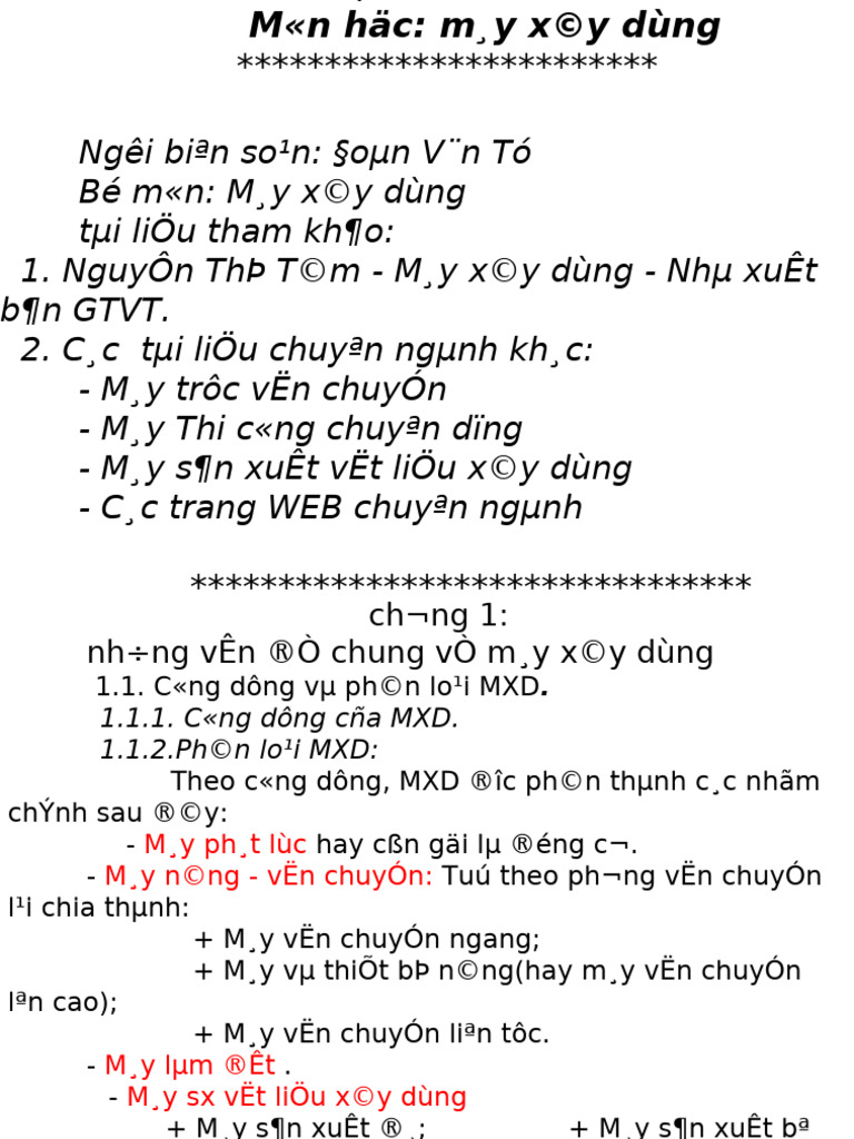 Bai Giang May Xay Dung | PDF