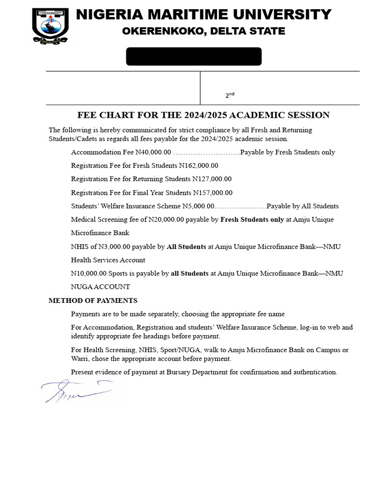 2024/2025 NMU Student Fee Guide | PDF