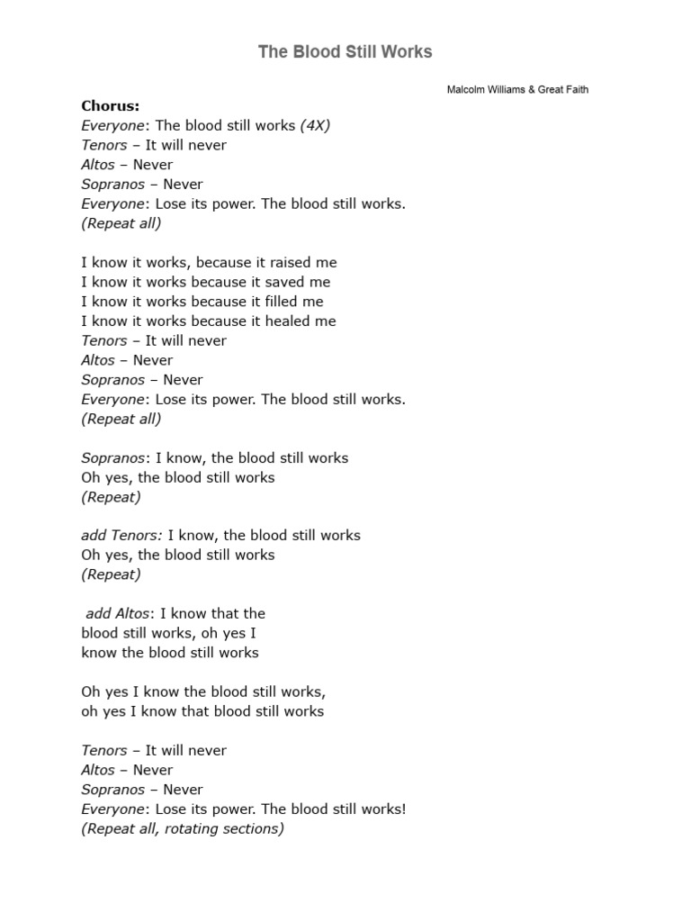 The Blood Still Works | PDF