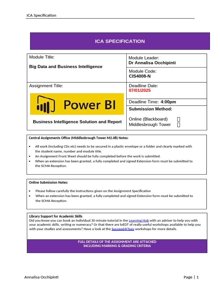 Big Data and BI - ICA | PDF | Data | Business Intelligence