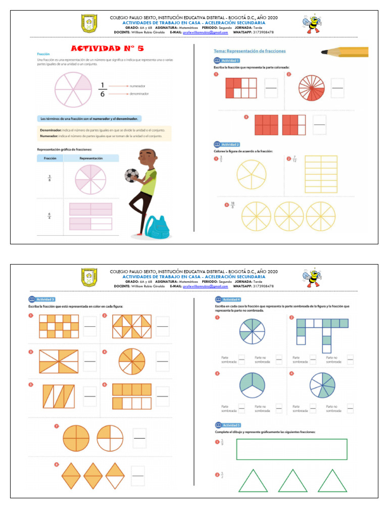 Actividades de Matemáticas 6A y 6B | PDF | Matemáticas