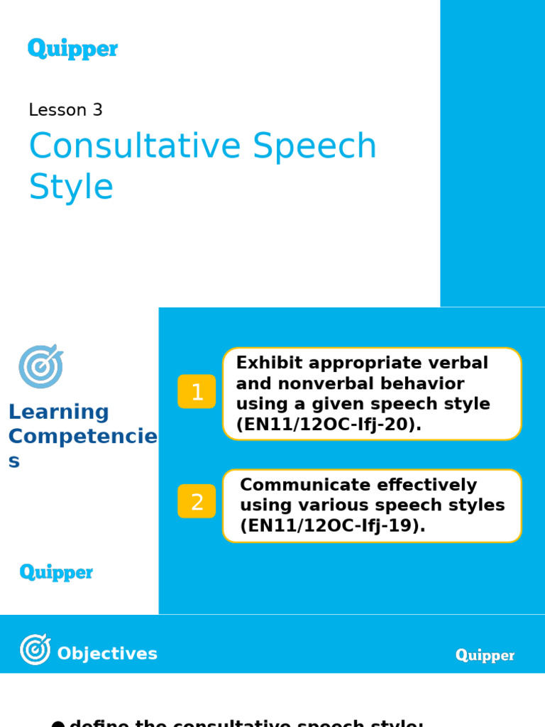 Oral Communication_Unit 5_Lesson 3_Consultative Speech Style | PDF ...