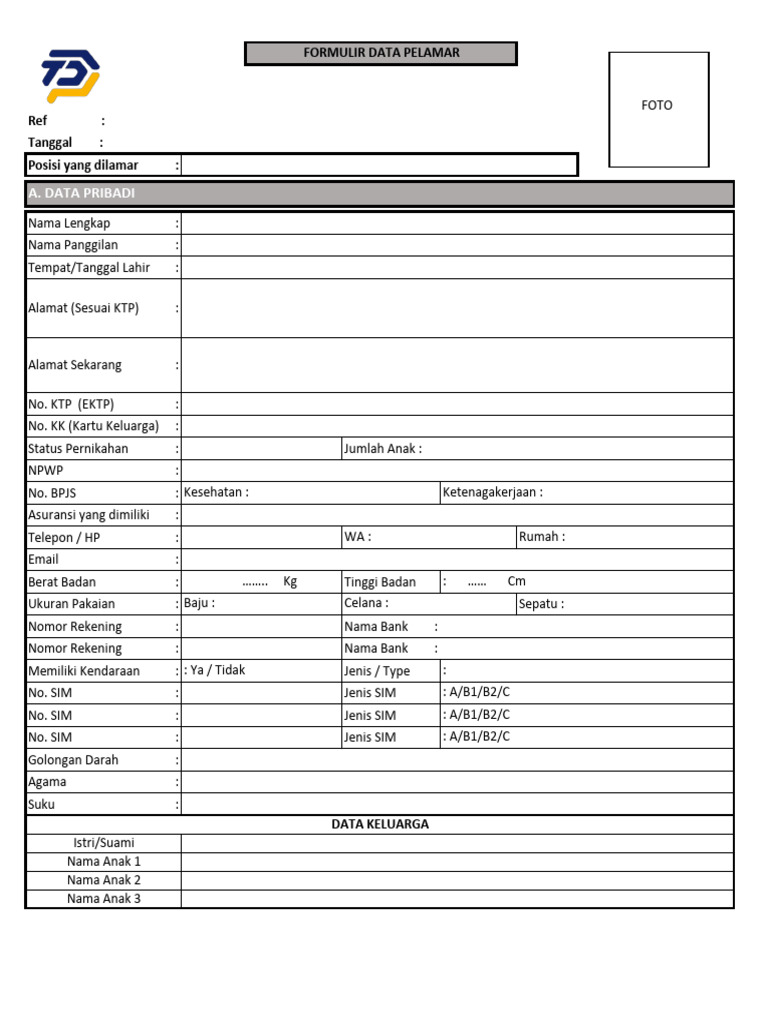 Form Pelamar New | PDF