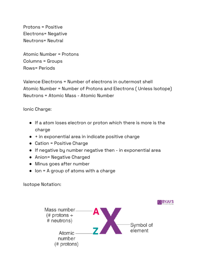 Periodic Table Notes | PDF