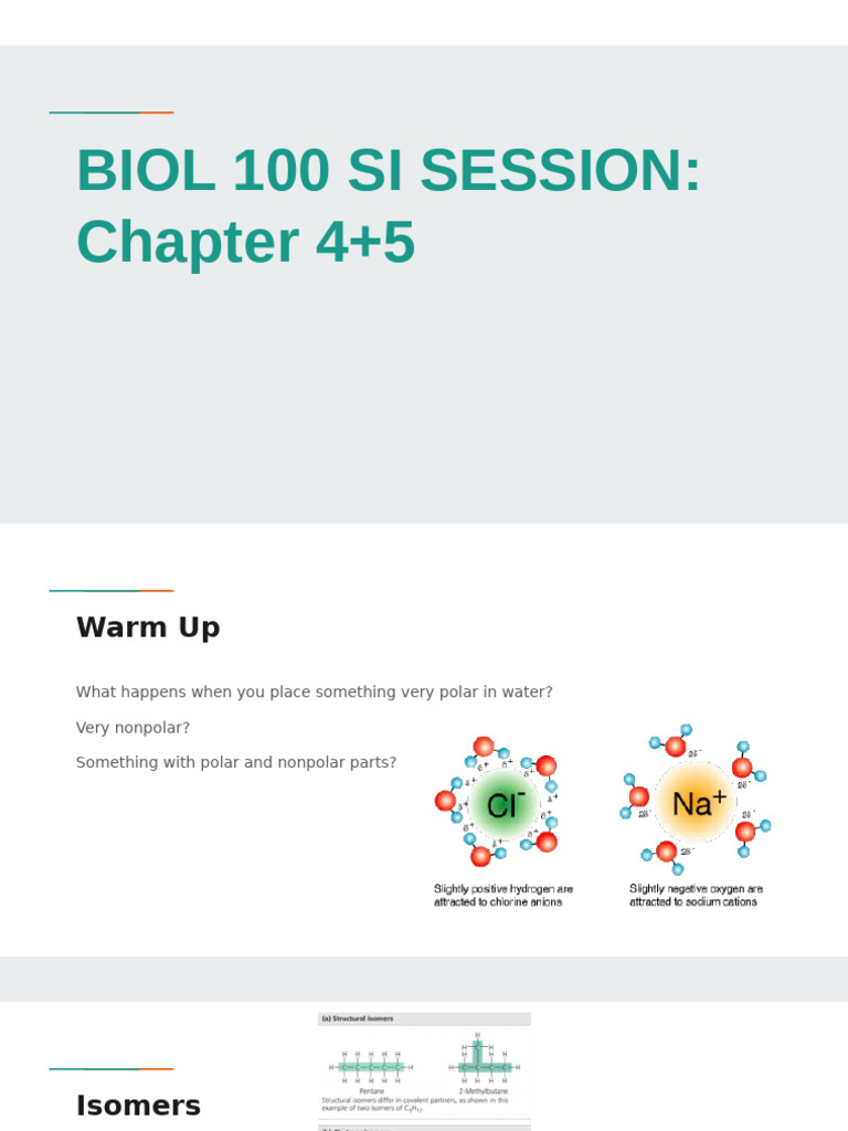 BIOL 100 SI SESSION - CHAPTER 4+5 2024 | PDF | Nucleotides | Lipid