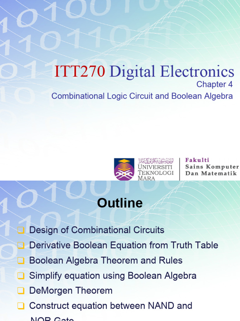 Chapter 4 Combinational Logic Circuit And Boolean Algebra Pdf Logic 4233