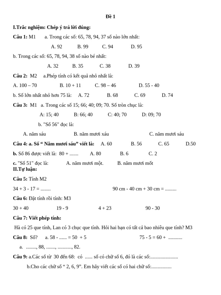 10 đề toán HKII | PDF