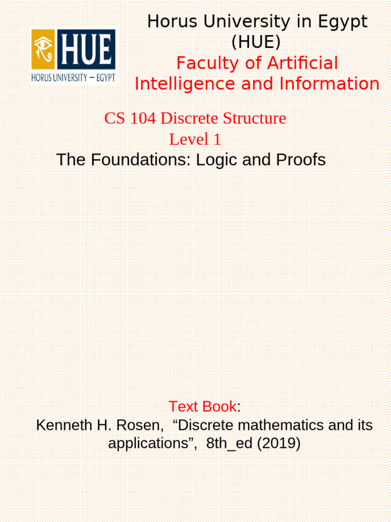 Ch1 The Foundations of Logic Part1 | PDF | Logic | Contradiction