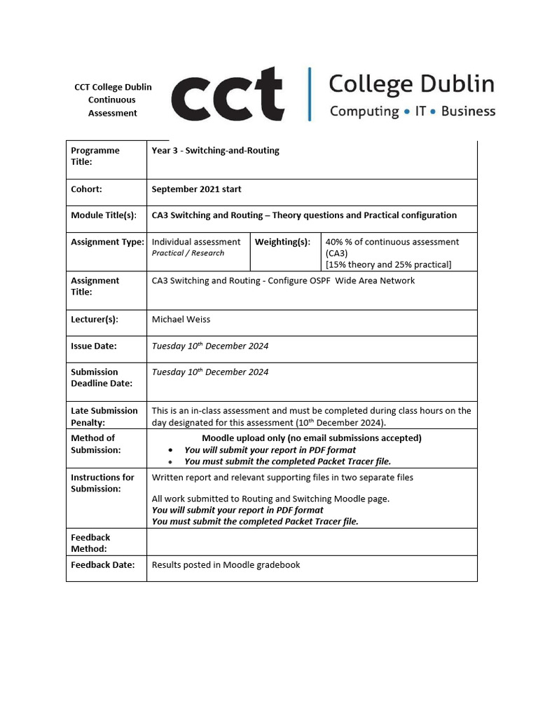 CA3-Part 2-Switching-and-Routing-Theory-questions-v1-12-24a | PDF | Routing | Computer Science