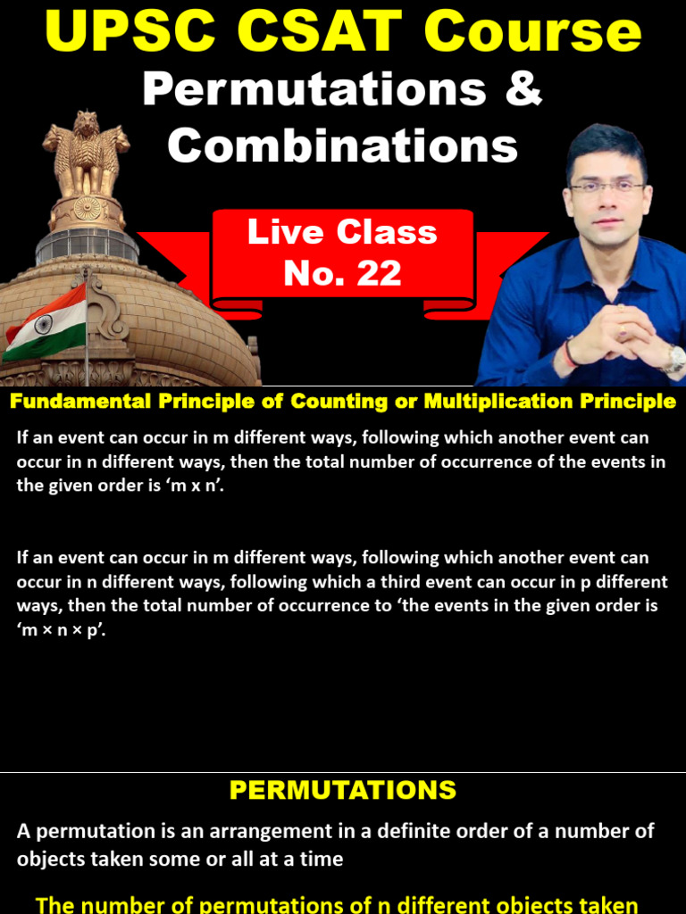 043 UPSC CSAT PYQs Live Class 22 Maths Permutation & Combin | PDF | Language Families | Linguistics