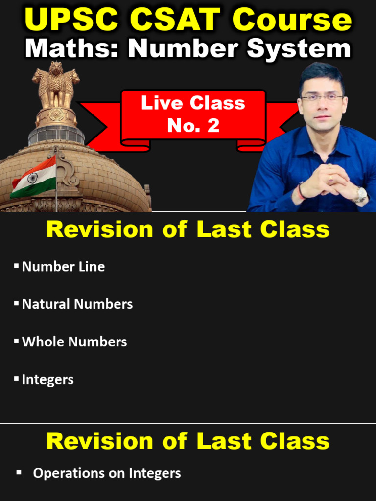 004) (UPSC CSAT PYQs) Live Class 2 - Maths - Number Systempdf | PDF