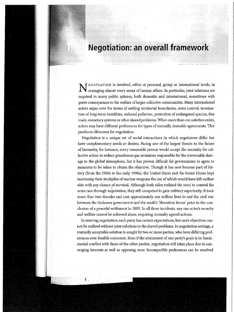 Chapter 1- Negotiation- An Overall Framework | PDF