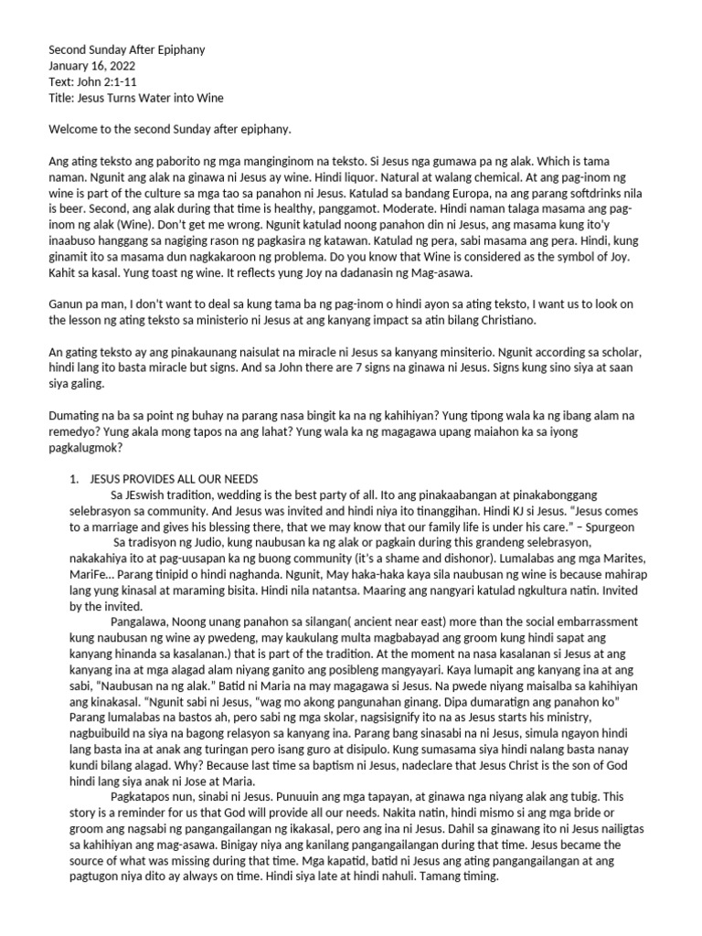 2nd Sunday AFter Epiphany | PDF