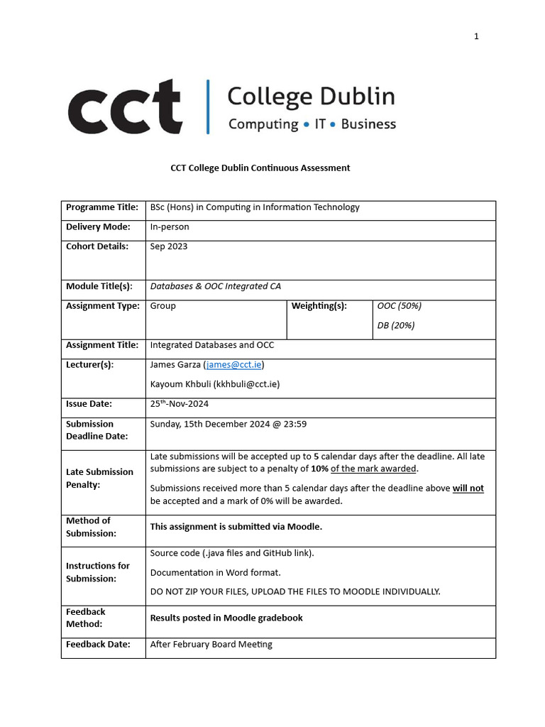 Integrated CA OOC DB Report | PDF | Class (Computer Programming) | Databases