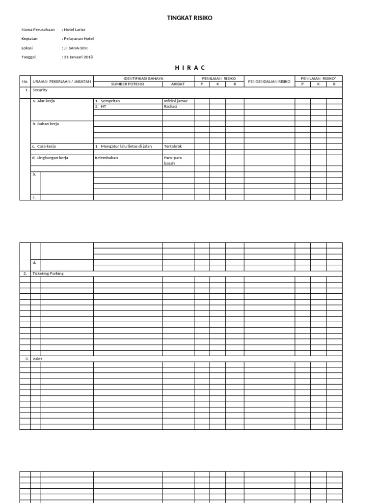 Penentuan Tingkat Risiko | PDF