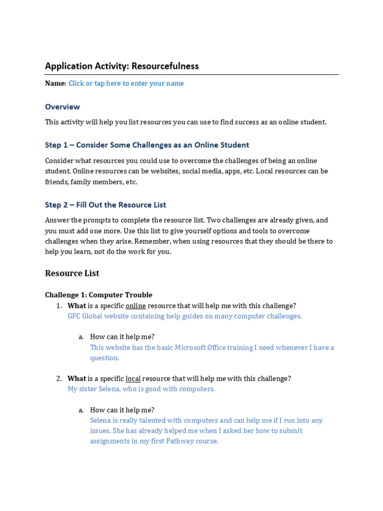 pc103 W06 Document Applicationactivityresourcefulness Sample | PDF