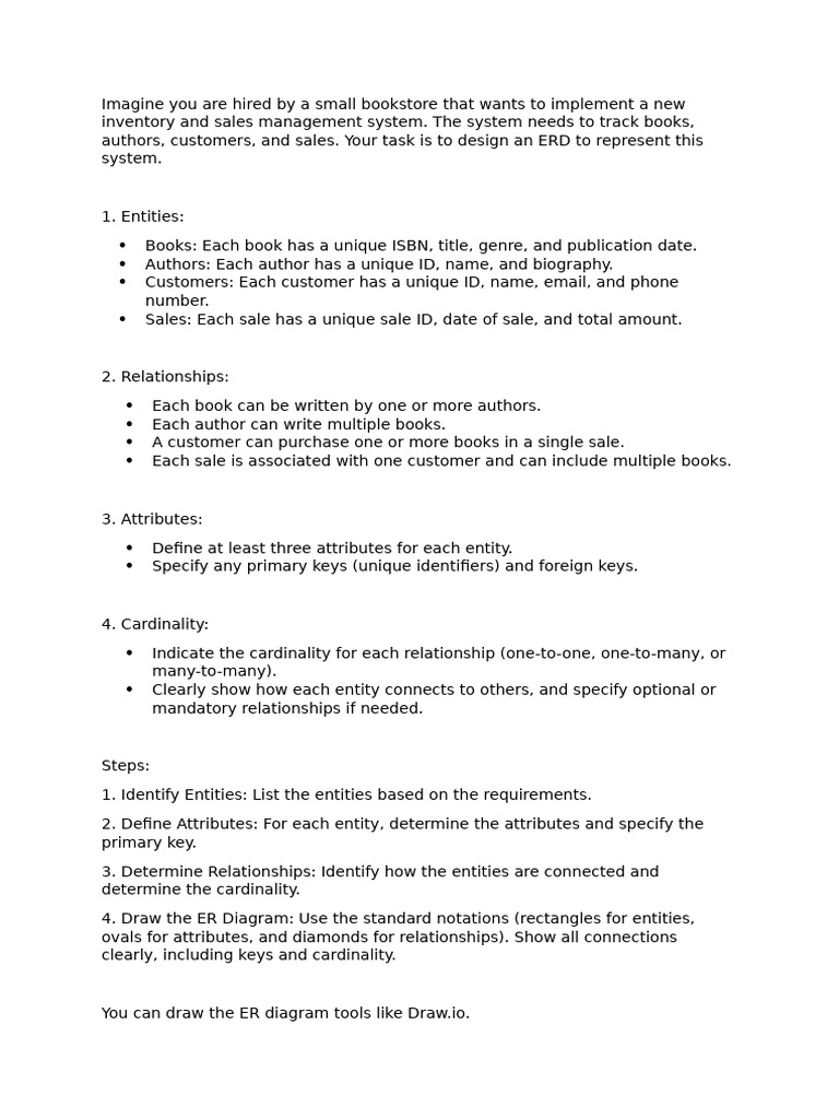 Erd In Class Exercise Pdf