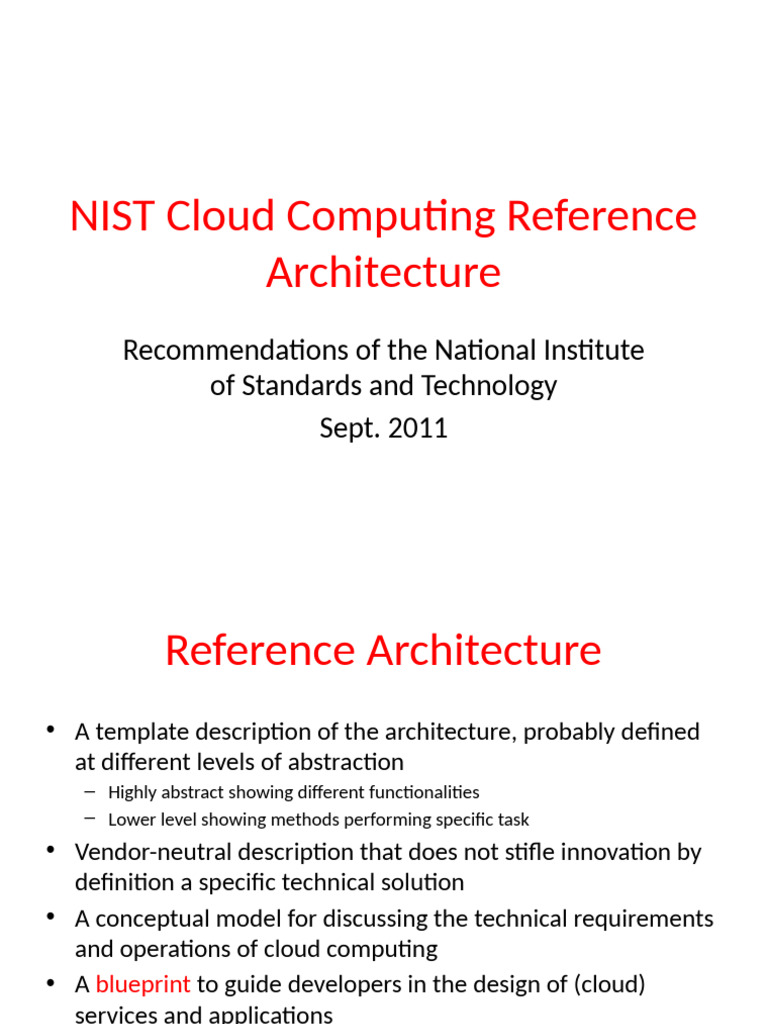 Cloud Reference Architecture Final | PDF | Cloud Computing | Service Level Agreement