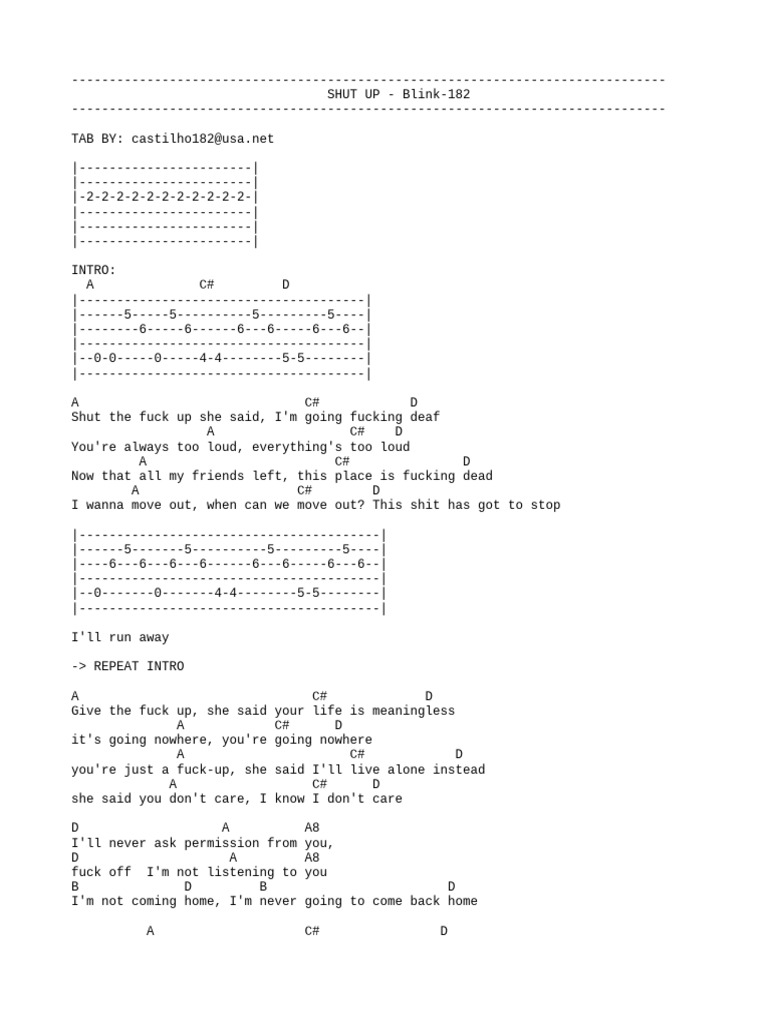 12 - Shut Up | PDF | Recorded Music | Sound Recording