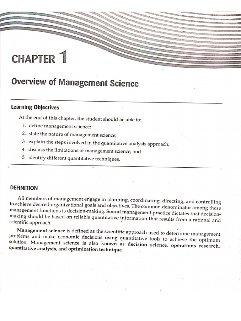 Management Science (C1&2) | PDF