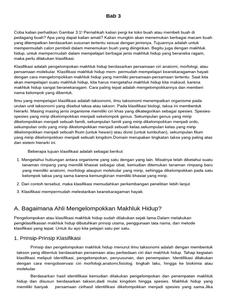 Bab 3 Biologi Kelas X New1 | PDF