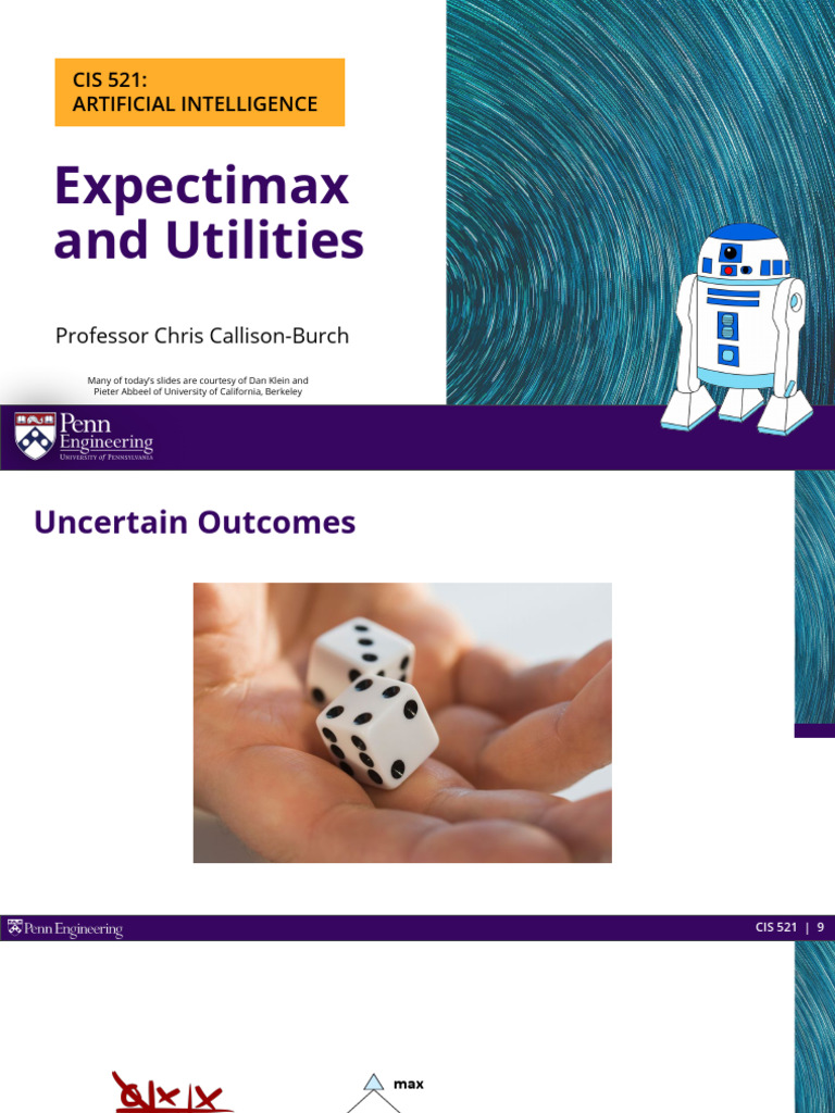 05 Expectimax and Utilities | PDF | Artificial Intelligence | Algorithms And Data Structures