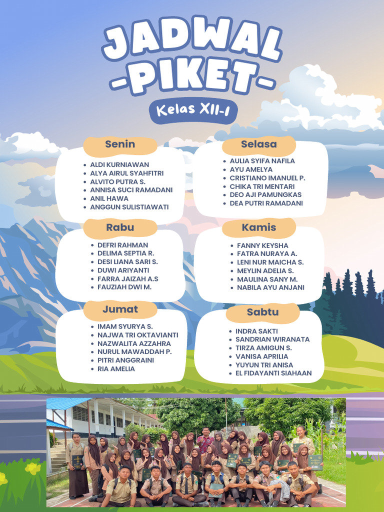 Poster Jadwal Piket Kelas | PDF