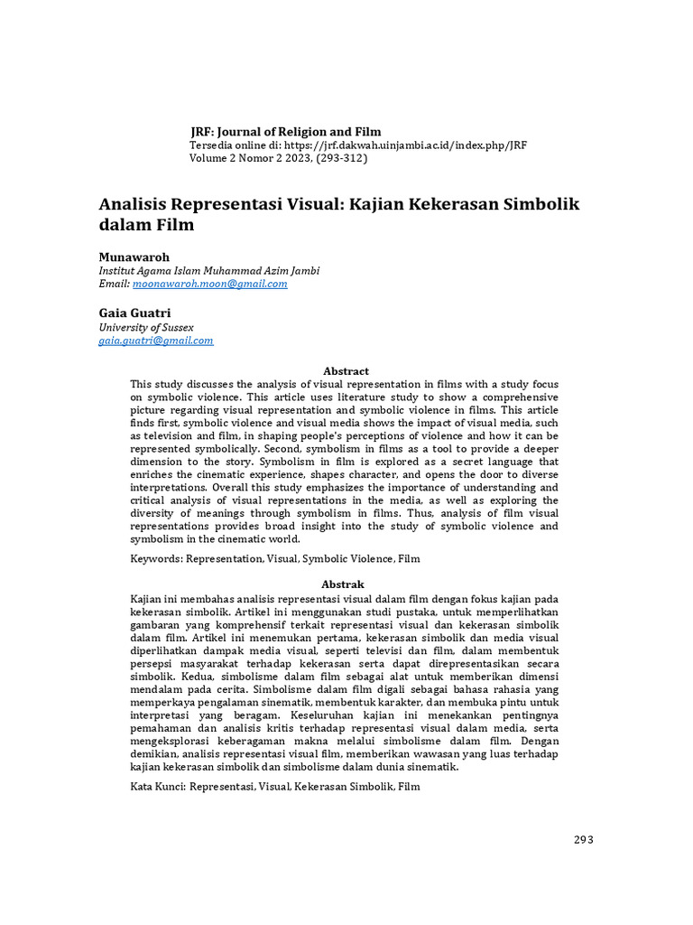 2 Analisis Kekerasan Simbolik Dalam Representasi Visual | PDF
