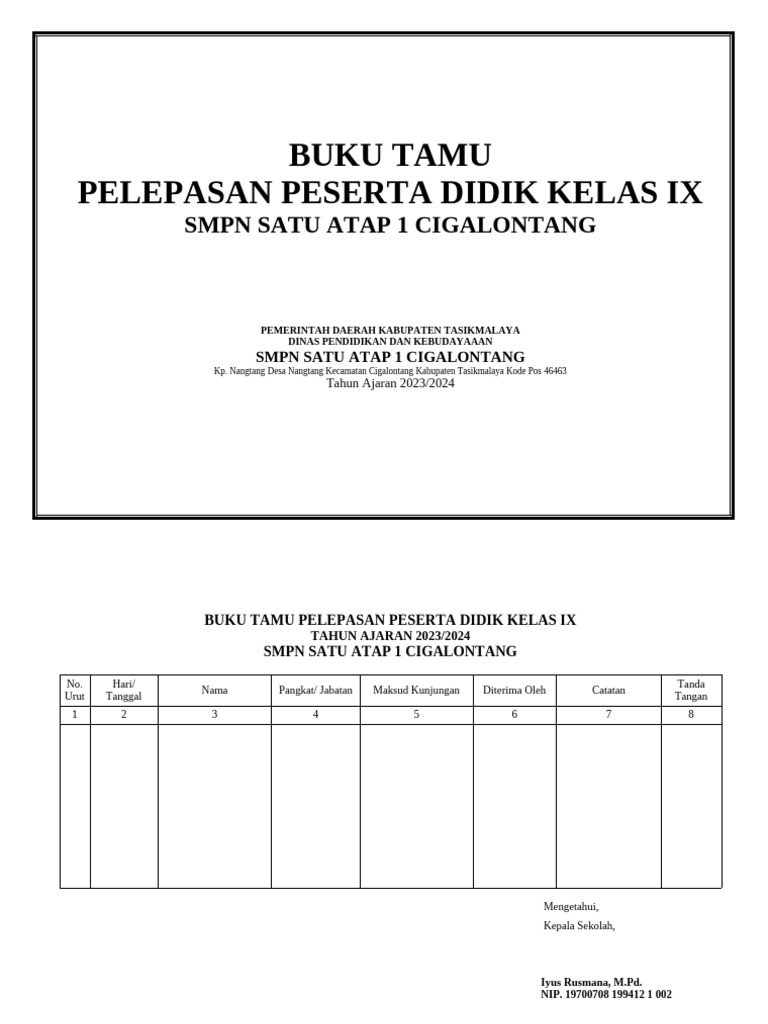 Buku Tamu | PDF