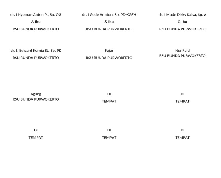 Format Label Undangan | PDF