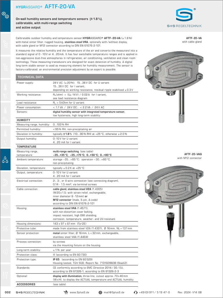 aftf-20-vaq__gb (2) | PDF | Electrical Resistance And Conductance | Sensor