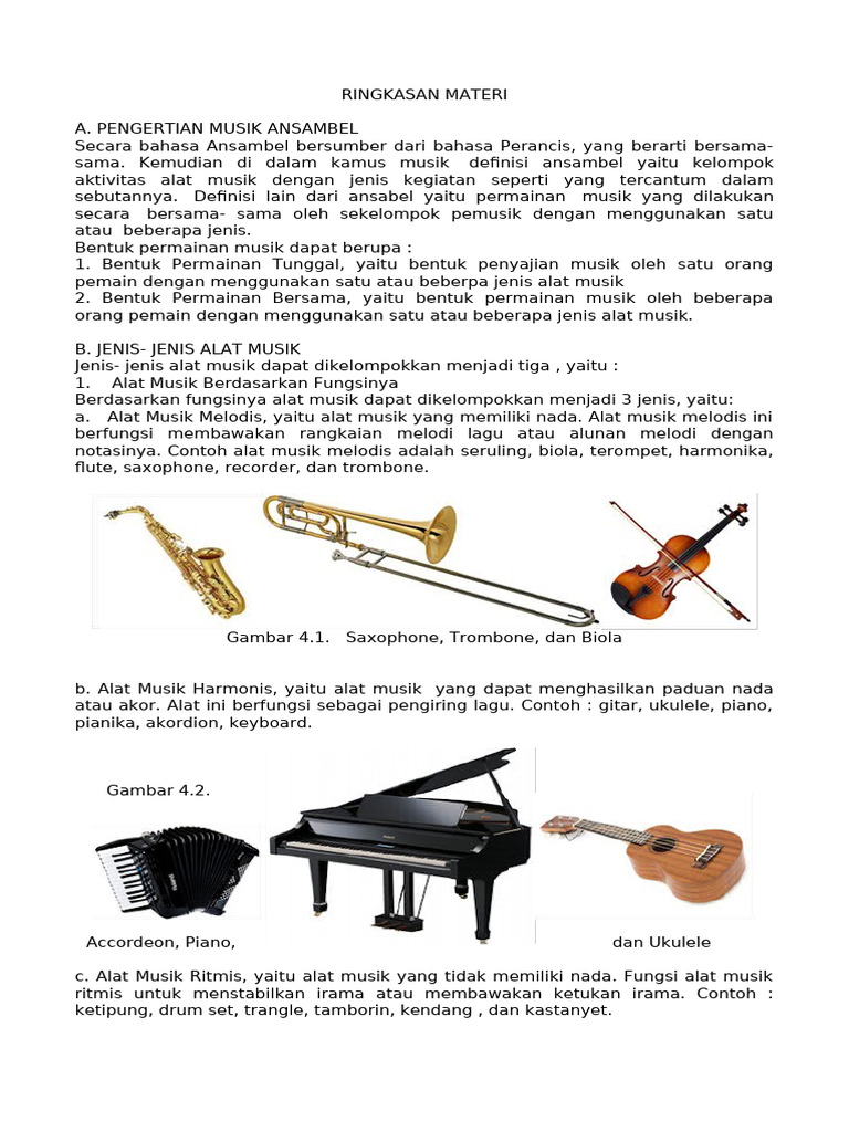 Ringkasan Materi Seni Budaya Kelas 7 Bab 4 | PDF