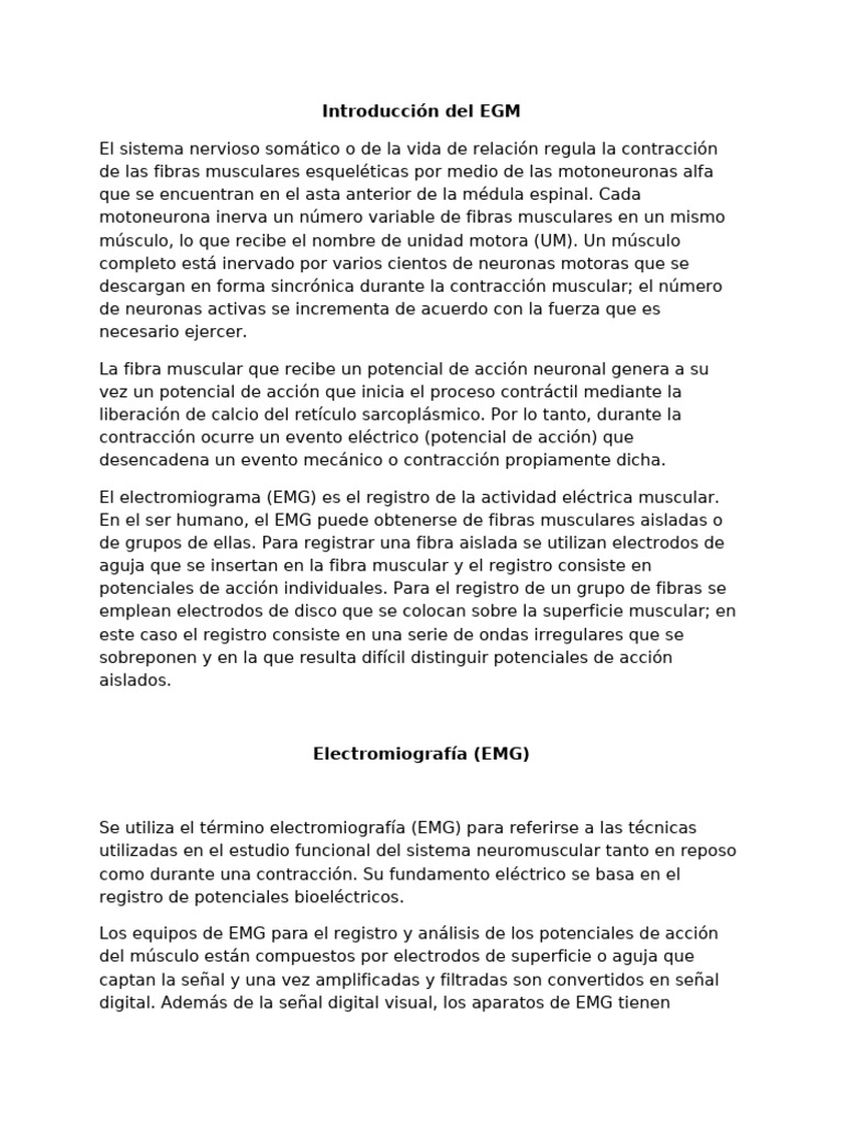 Introducción Del EGM | PDF | Electromiografia
