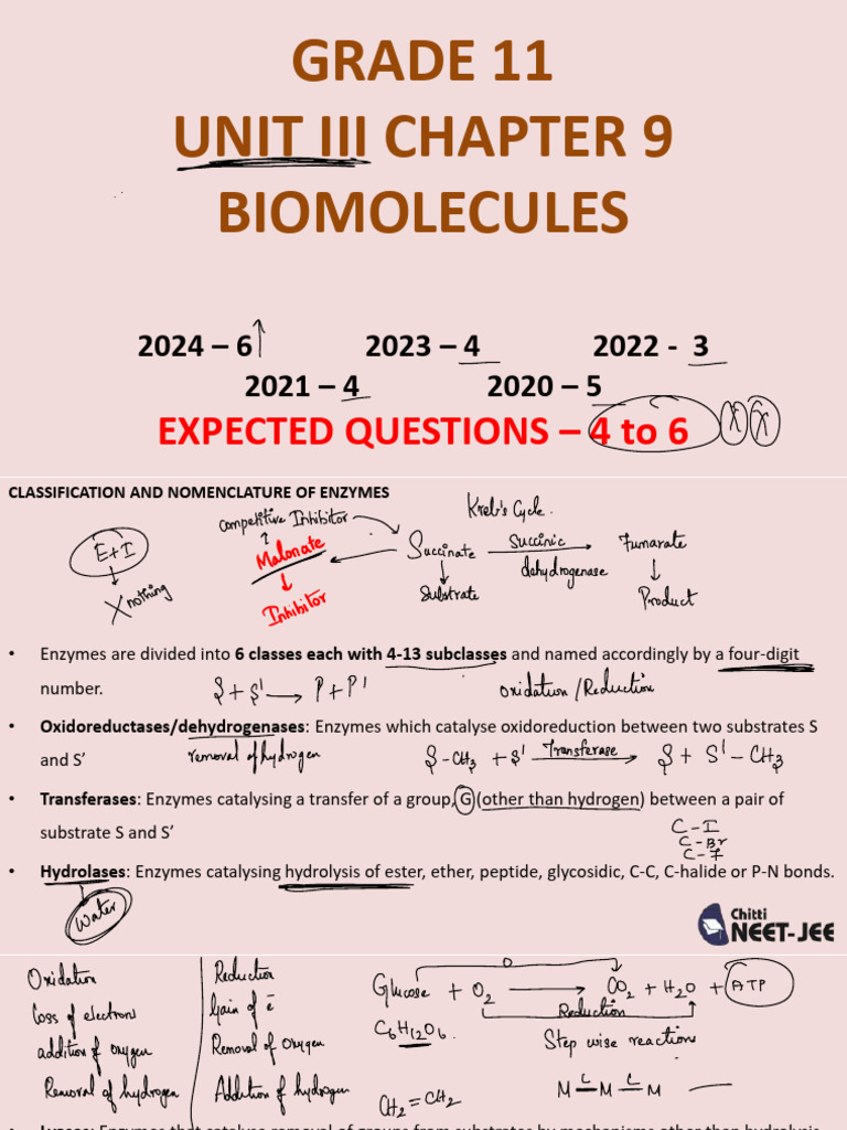 BIOMOLECULES - L11 | PDF