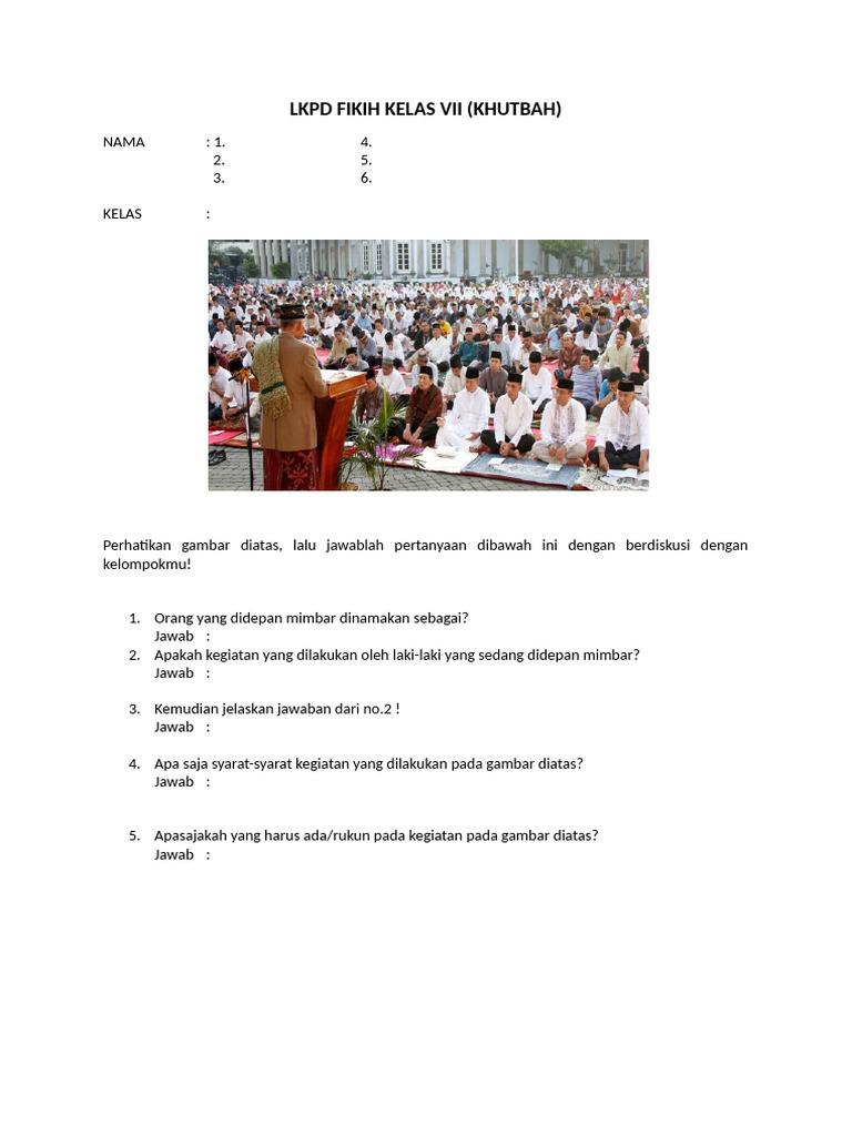 LKPD Fikih Kelas Vii | PDF