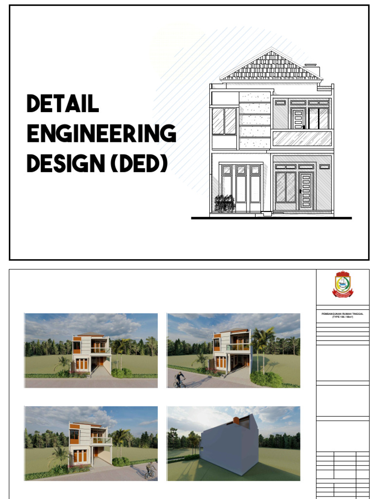 Rencana DED Rumah Tinggal 2 Lantai | PDF