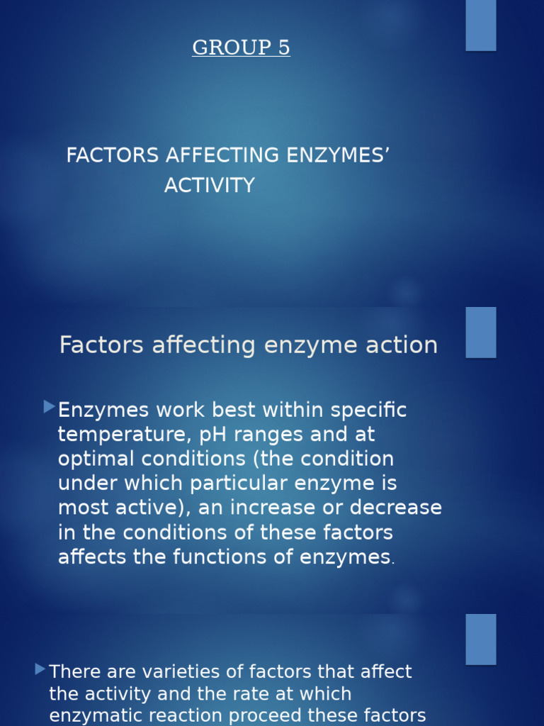 Factors Affecting Enzyme Action | PDF | Enzyme | Enzyme Inhibitor