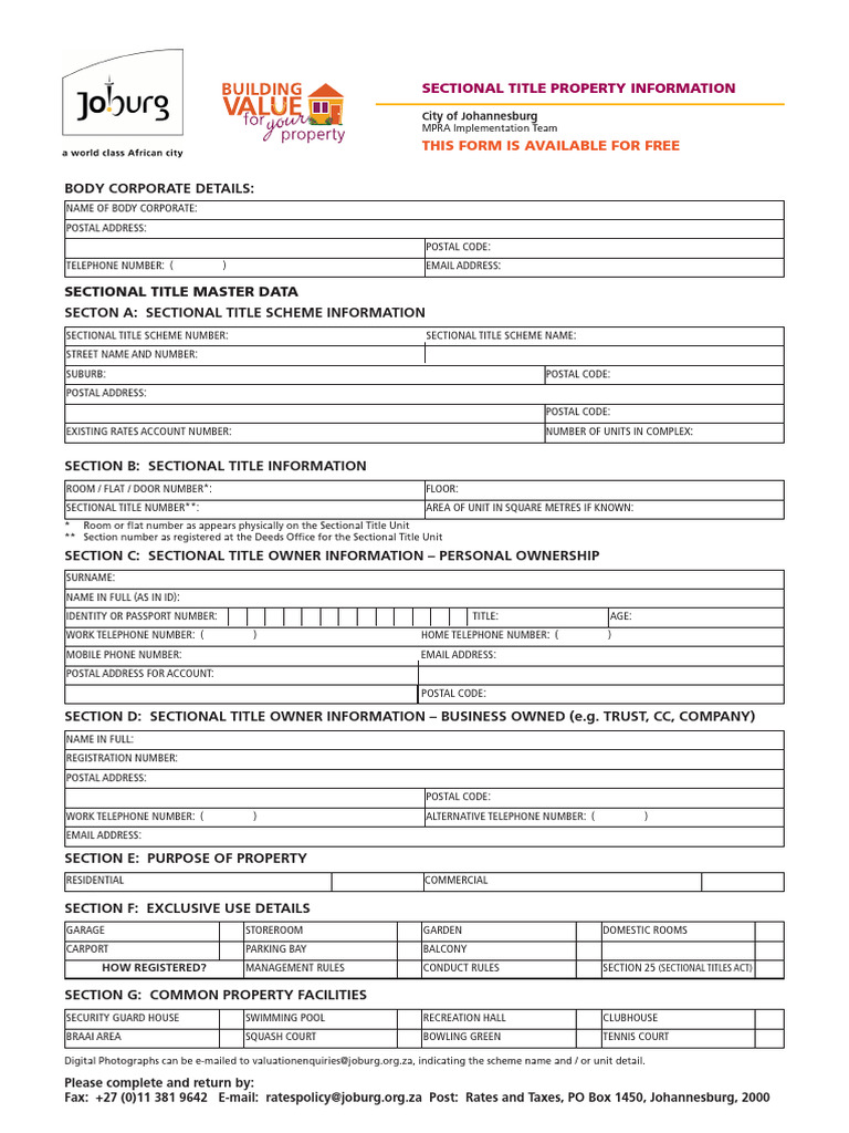 Sectional Title Property Information | PDF | Telecommunications
