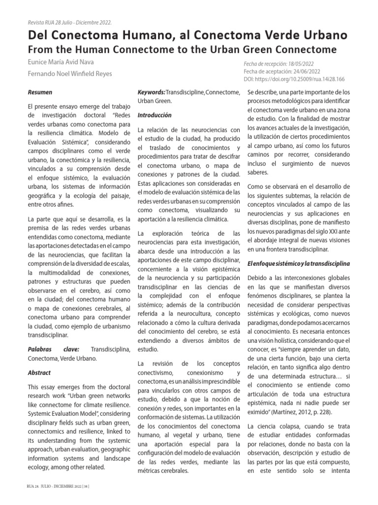 Conectoma Verde Urbano | PDF | Sinapsis | Cerebro