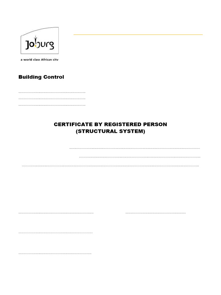 Building Control - Certificate - by - Registered - Person | PDF