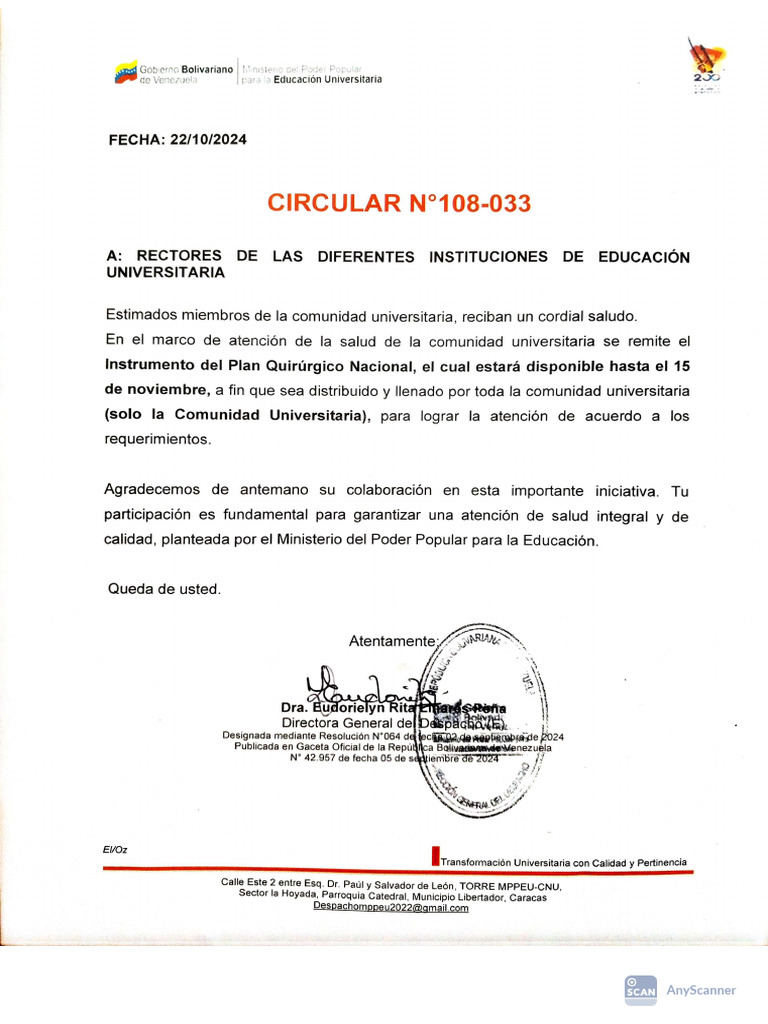 Circular 108 033 | PDF