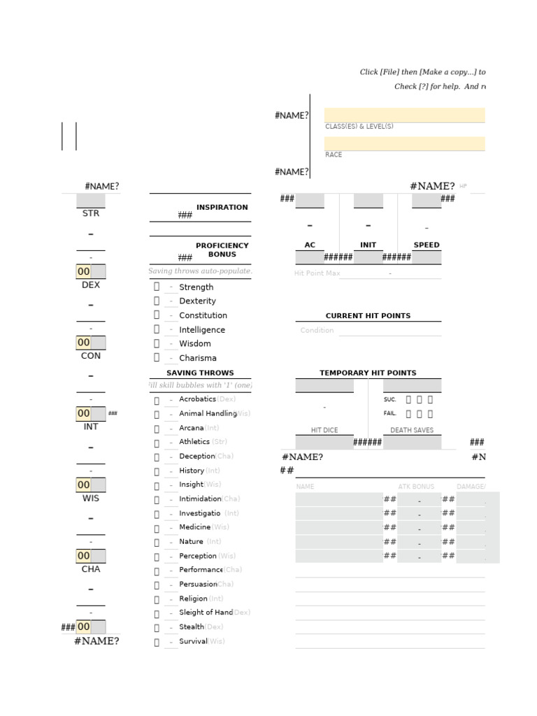 GSheet_v2.1 | PDF | Dungeons & Dragons | Gary Gygax Games