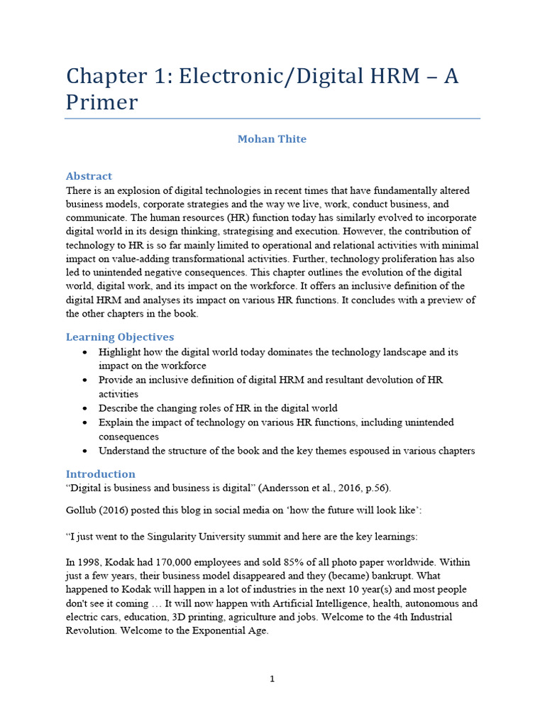 HRM – A Primer | PDF | Outsourcing | Human Resource Management