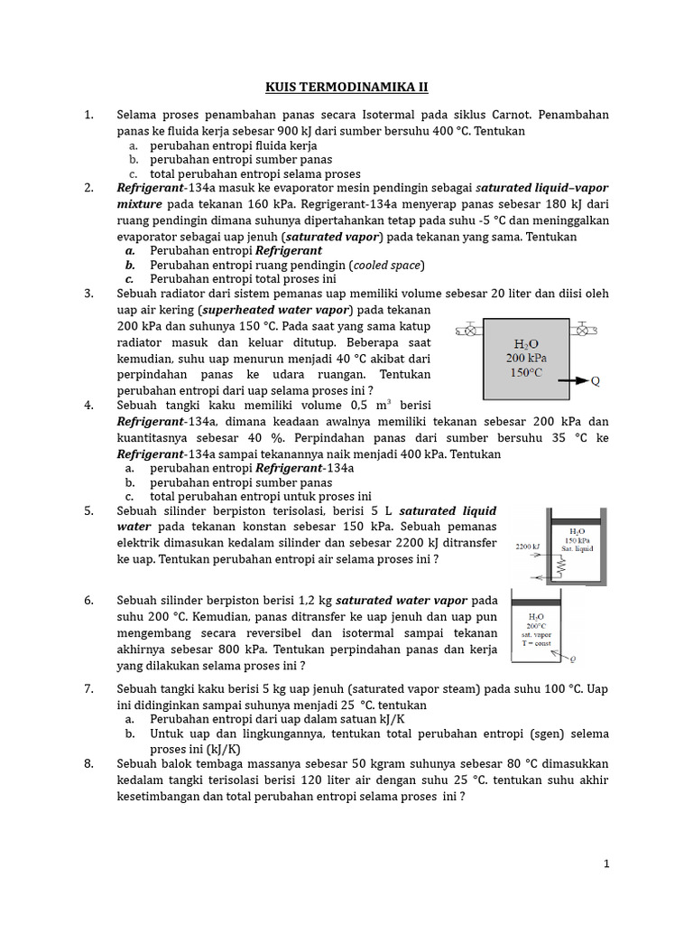Kuis Entropi dan Proses Termodinamika | PDF