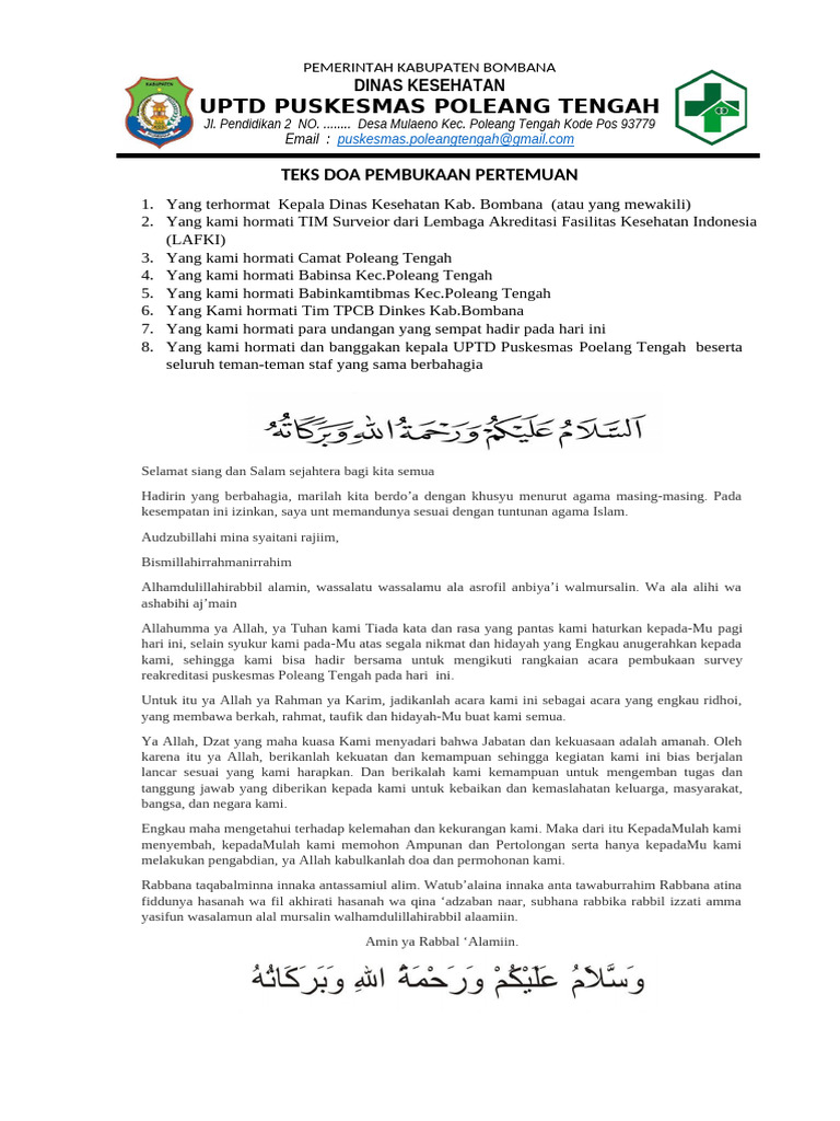 Pembacaan Doa | PDF