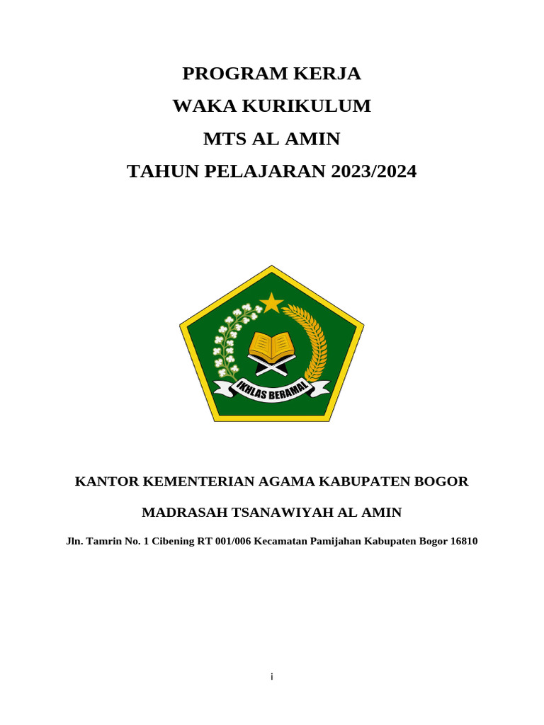 Cover Program Kerja Wakakur | PDF