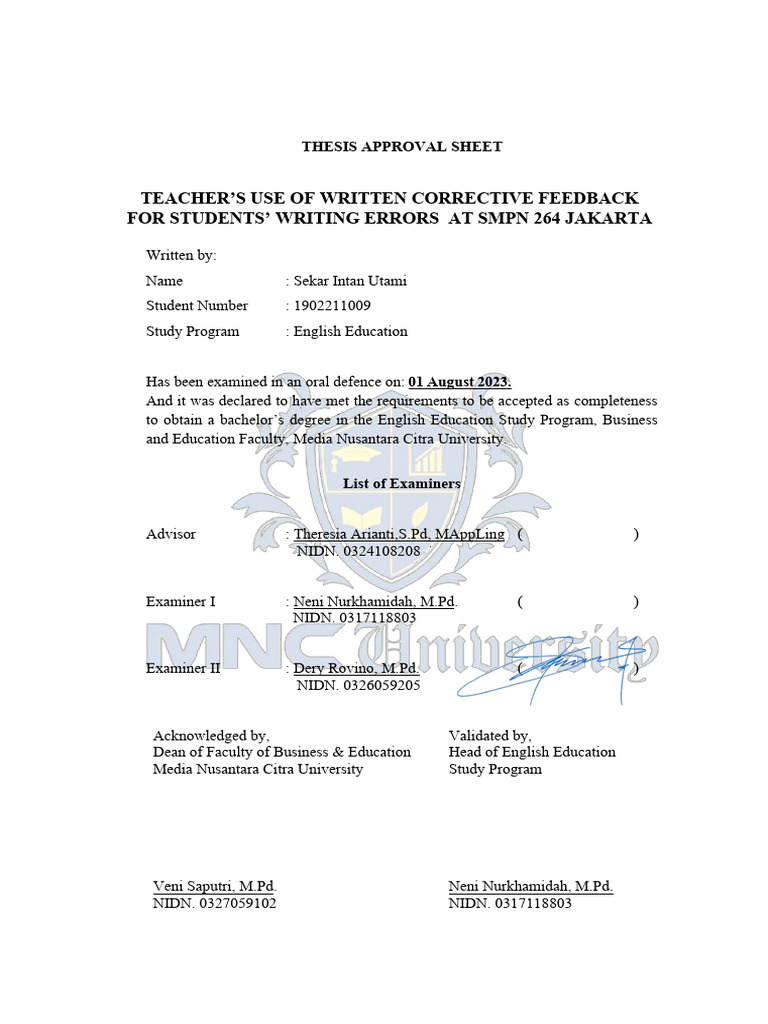 Sekar Intan Utami - LEMBAR PENGESAHAN | PDF