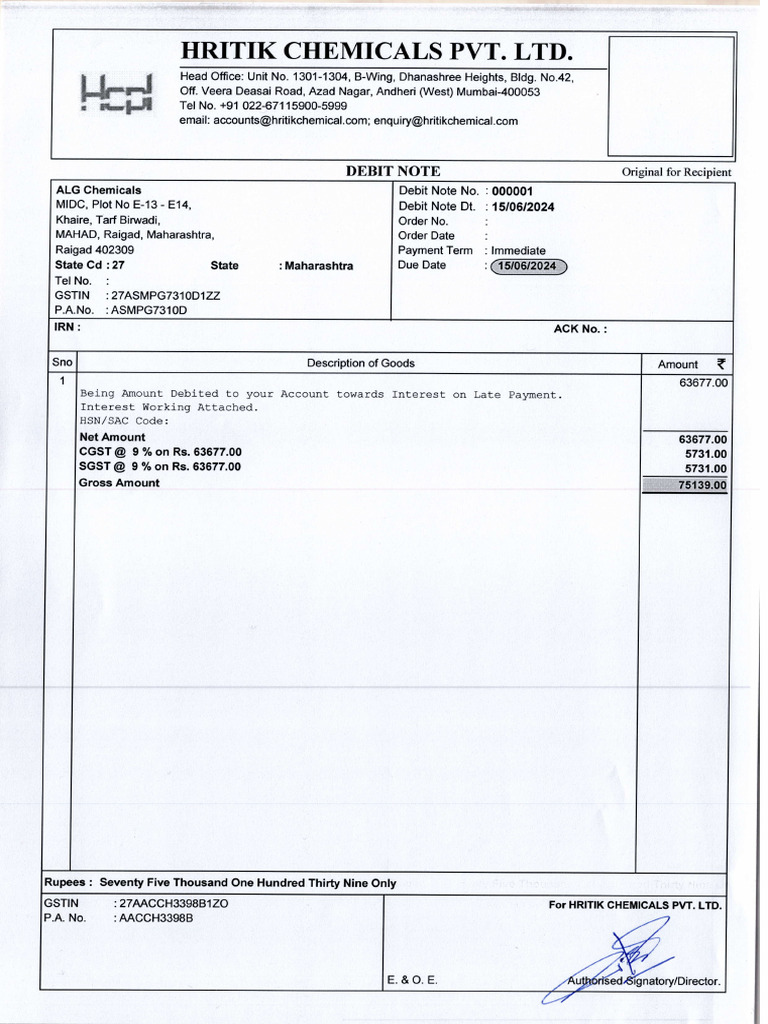 Debit Note | PDF